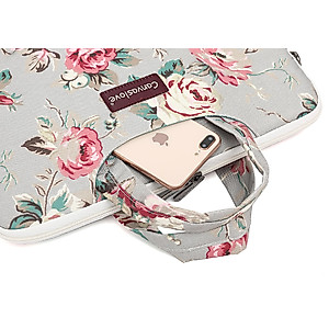 Canvaslove Rose Pattern Water Resistant Laptop Shoulder Messenger Bag for MacBook Pro 16 inch,15.6 inch and 15 inch-16 inch Laptop