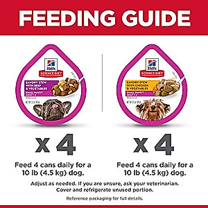 Hill's Science Diet Adult Small Paws Wet Dog Food Variety Pack, Chicken & Vegetables, Beef & Vegetables, 3.5 oz. Cans, 12-Pack