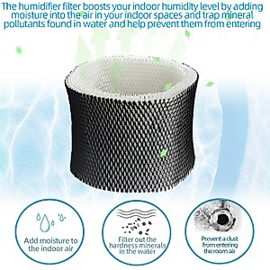 Alocs HWF75 Humidifier Filter D Replacement for Holmes - HM3500 HM3600 HM3650 HM3655 HM3656; Honey-well HCM6009; Sunbeam SCM3501 SCM3609 SCM3755C humidifier (2 Pack)