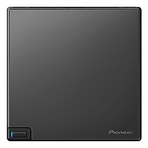 Pioneer External Blu-ray Drive BDR-XD08B USB 3.2 Gen1 (USB Type-C) / 2.0 Slim Portable BD/DVD/CD Writer Black