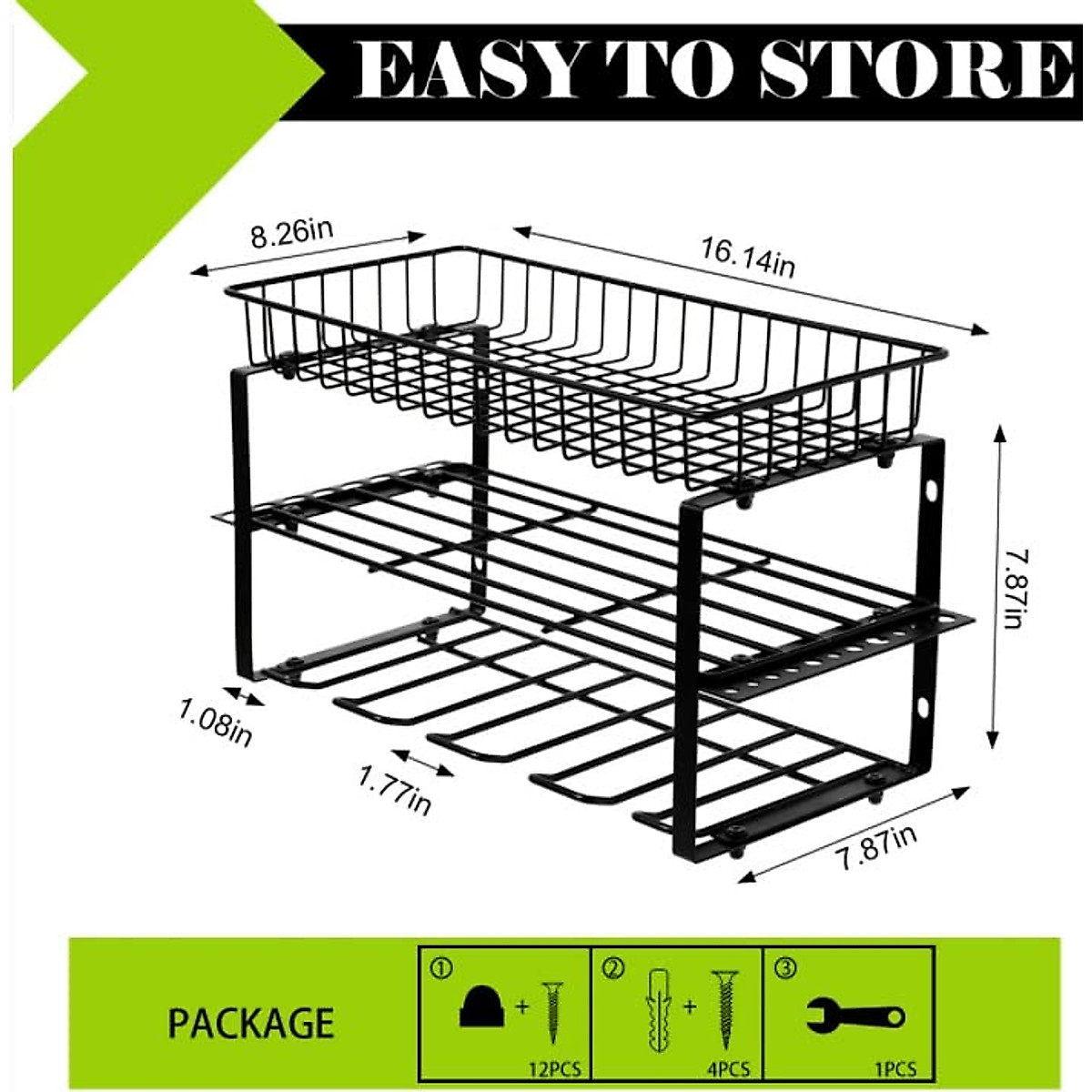 MONOWI Power Tool Organizer Wall Mount - Cordless Drill Holder Wall Mount, Power Tool Storage Rack for Garage Walls, Power Tool Rack Drill Organizer Charging Station