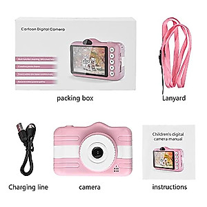 Kids Digital Camera, Children Digital Selfie Camera, with 1080p Front and Rear Dual Cameras, for Record Life, for Toddler, 3-10 Year Old Boys and Girls