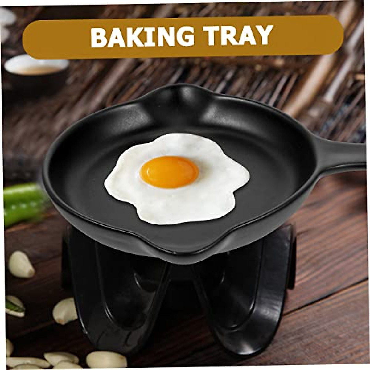 Alipis Ceramic Bakeware Mini Loaf Baking Pans Mini Oven Bread Oven Grill Pans Pancake Maker Bakeware with Handles Handle Baking Dish Cheese Ceramic Pan with Handle Fruit Omelette Plate