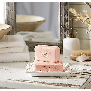 Pre de Provence Artisanal French Moisturizing Soap Bar, Shea Butter Enriched, Quad Milled for Long Lasting Rich Smooth Lather, 5.3 Ounce, Rose Petal