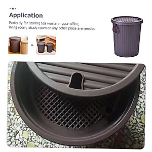 Holibanna Tea Dregs Drainage Bucket 2.11 Gallons Wastewater Barrel with Lid Office Tea Ceremony Bucket Plastic Tea Residue Filter Bucket Trash Can