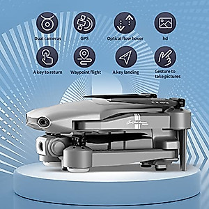 4DF3 GPS Drone with 4K Camera for Adults,5G FPV Live Video RC Quadcopter for Toys Gift,GPS Auto Return Home, Follow Me,Gravity Control,Waypoint Fly, Headless Mode，2 Batteries,