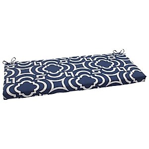 Pillow Perfect Outdoor/Indoor Carmody Navy Bench/Swing Cushion, 1 Count (Pack of 1), Blue