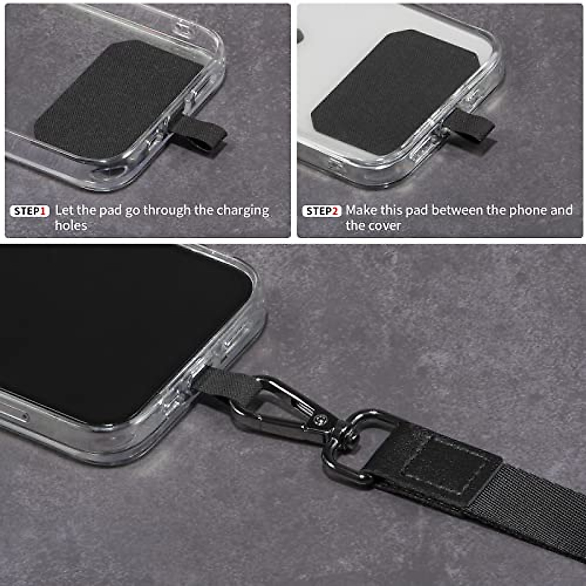 Cell Phone Lanyard, Zafolia Phone Strap, Phone Tether,Wrist Leash for Key, Universal Adjustable Crossbody Neck Straps Leash for iPhone Case ID Badges and Most Smartphones