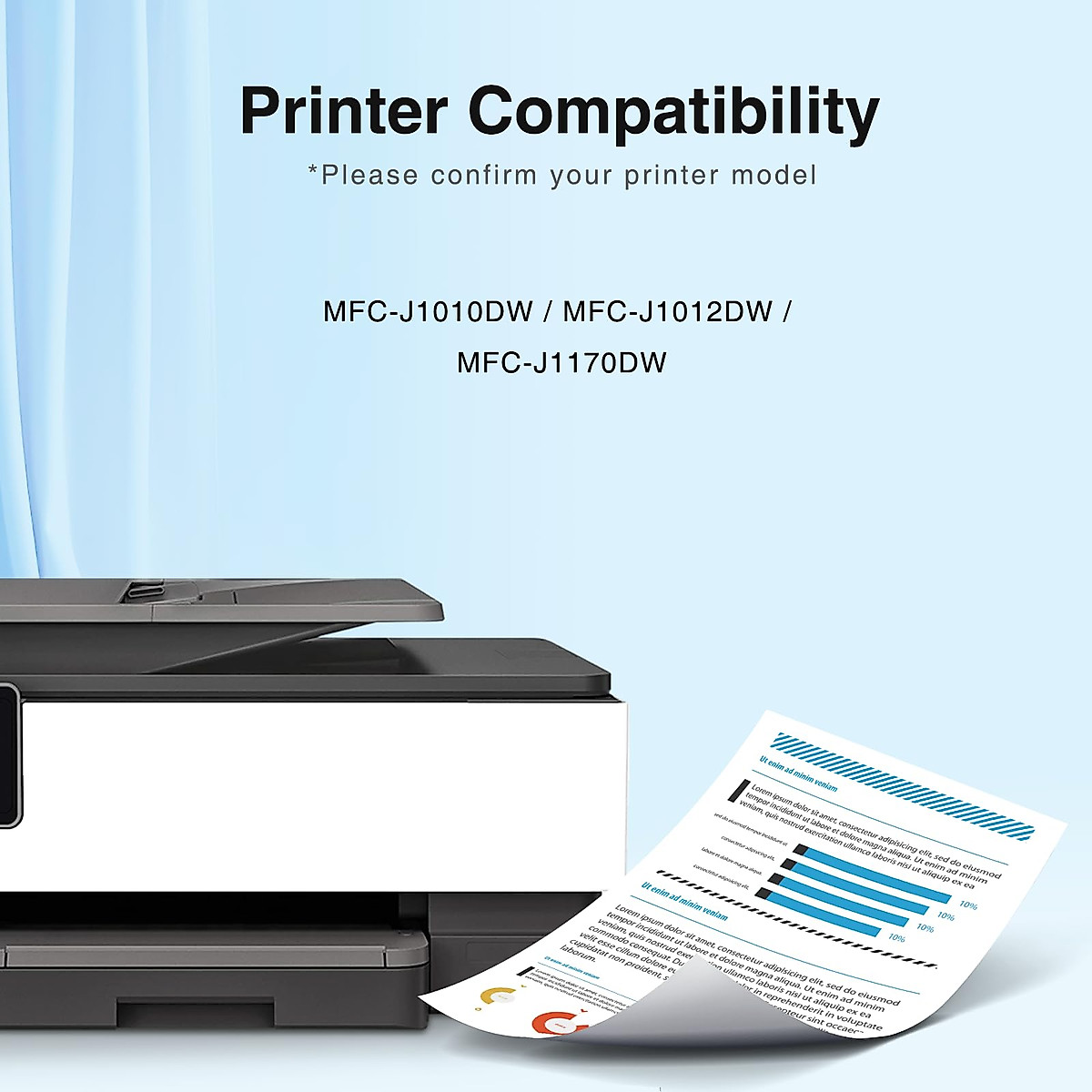 LC401XL Ink Cartridges(4 Pack) Replacement for Brother LC401 Ink Cartridges High Yield for MFC-J1010DW / MFC-J1012DW / MFC-J1170DW Printer(Black, Cyan, Magenta, Yellow)