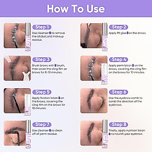 Brow Lamination Kit, At-Home Professional Eyebrow Lamination for Fuller and Thicker Brow, 6-8 Weeks Long Lasting Results