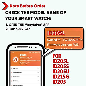 ZURURU Soft Silicone Smart Watch Replacement Bands Straps 19mm for Veryfitpro ID205L, ID205S, ID205U, ID205 Fitness Watch Black