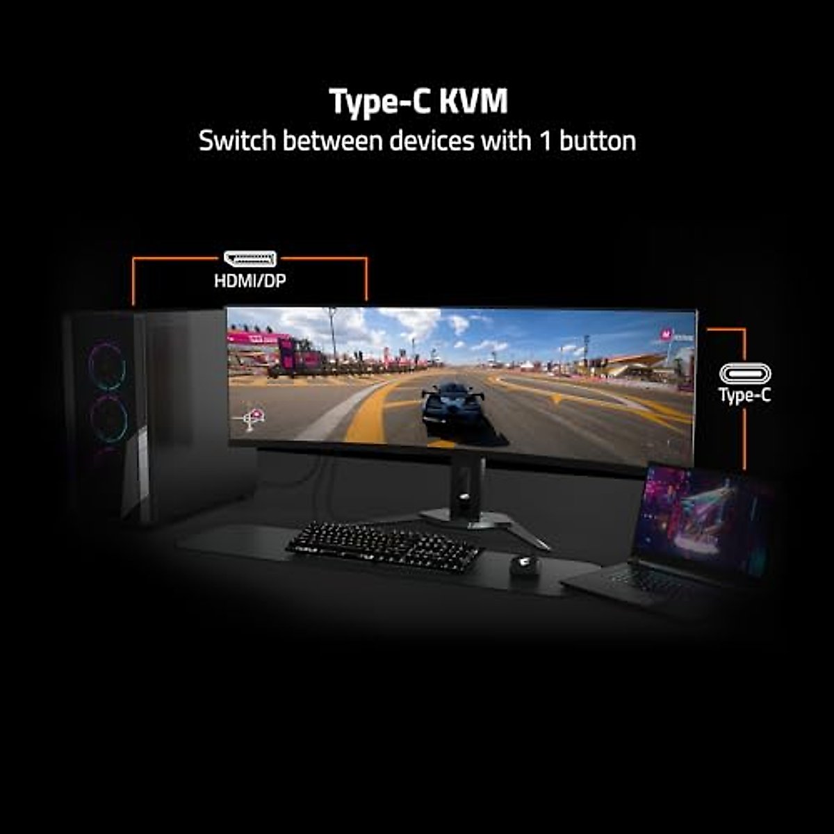 GIGABYTE M32UC 32" 144Hz (160Hz OC) 4K UHD Curved Gaming Monitor, SS VA, 3840x2160 Display, 1ms Response Time (MPRT), 1x DisplayPort 1.4, 2x HDMI 2.1, 1x USB Type-C, 4x USB 3.2