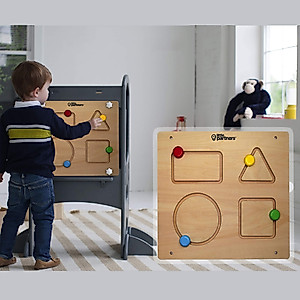 Little Partners Developmental Toddler Busy Board, Cognitive Activity Puzzle Educational Toy Sensory Board for Kids, Smart Games & Manipulatives for Preschoolers (Match 'N Play)