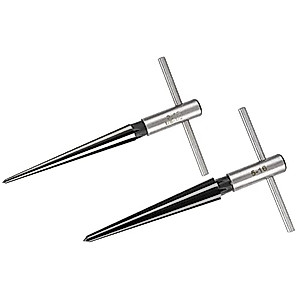 Faneta T Handle Taper Reamer Set 3-13mm(1/8''-1/2'') & 5-16mm(½"-5/8") Bridge Pin Hole Hand Held Tapered Reamers 6 Fluted Chamfer Reaming Guitar Woodworker Luthier Tool (Set of 2)
