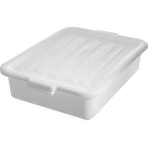 Carlisle FoodService Products N4401202 Comfort Ergonomic Wash Basin Tote Box Lid, Universal, White (Pack of 12)