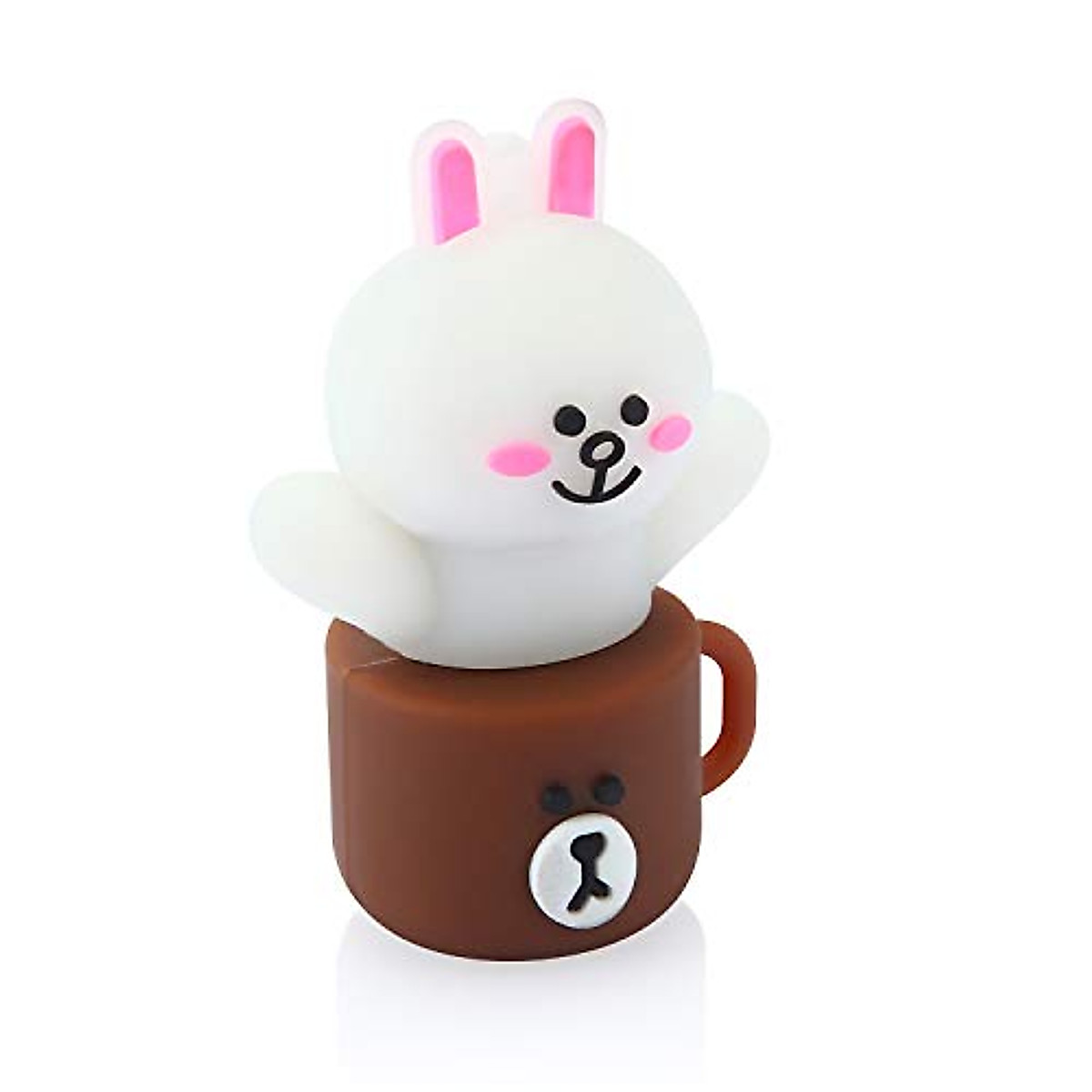 Novelty Smiling Rabbit Bear Cup Shape Design 16GB USB 2.0 Flash Drive Cute Memory Stick Stitch Thumb Drive Data Storage Pendrive Cartoon Jump Drive Gift