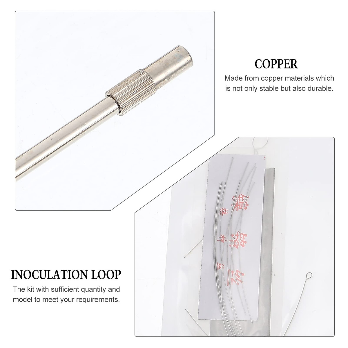 Baluue 24pcs Reusable Inoculating Loop Nichrome Tip Microbiology Inoculation Rod Wire Needle Tips Inoculation Loop for Tissue Culture Laboratory Tool Mycology Supplies Nutrient Agar