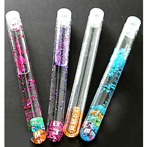 JOYYU 12x100mm 8ml Clear Plastic Test Tubes with Caps for Scientific Experiments, Easter, Scientific Themed Kids Birthday Party Supplies, Eyelash Brushes/Candy Storage(50 Pack)