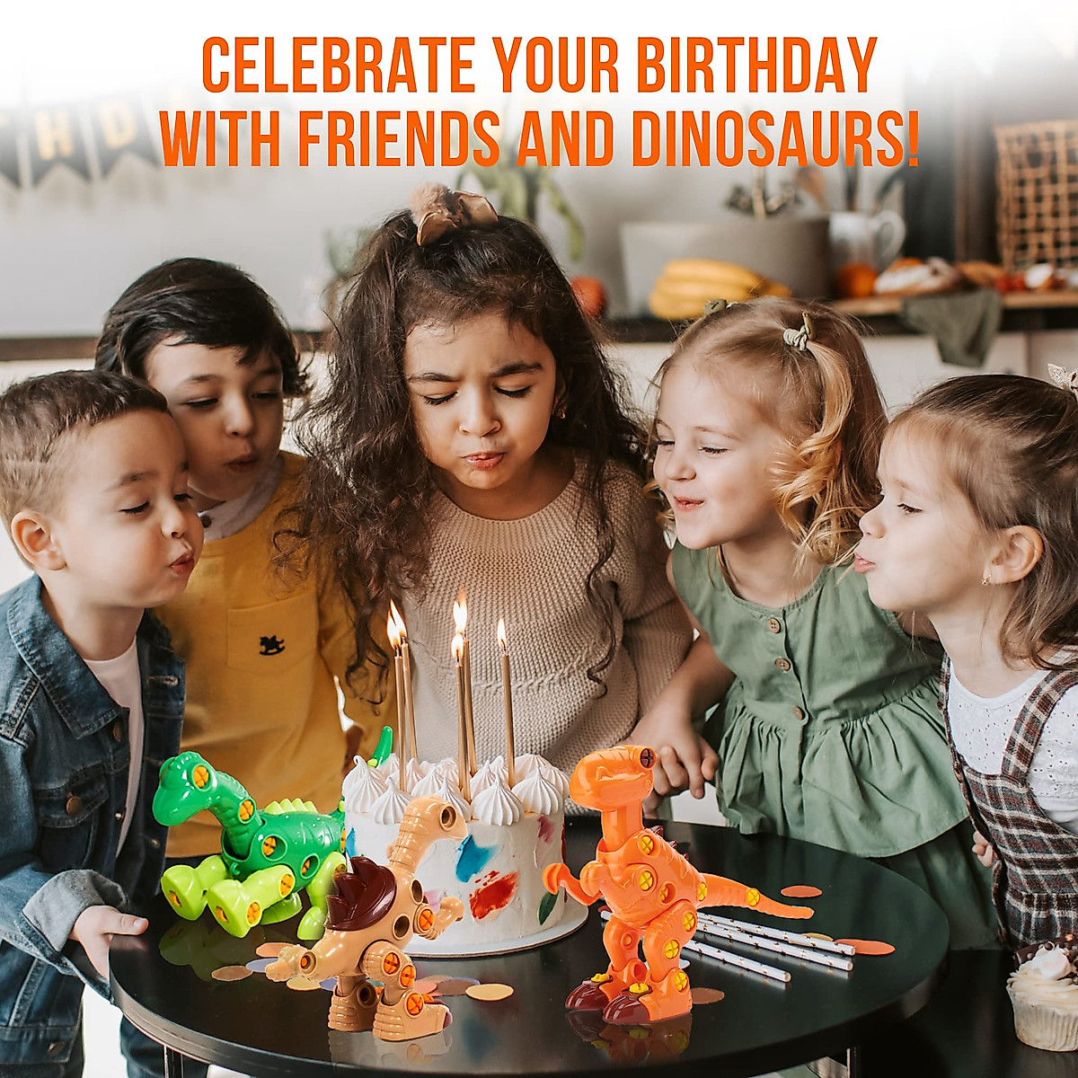 CO-T Take Apart Dinosaur Toys for 3 4 5 6 7 8 Year Old Boys - Set of 5 Dinosaurs with 5 Screwdrivers - Learning & Education Toys - STEM Take Apart Toys for 3 Year Old Boys and Girls by Polesie