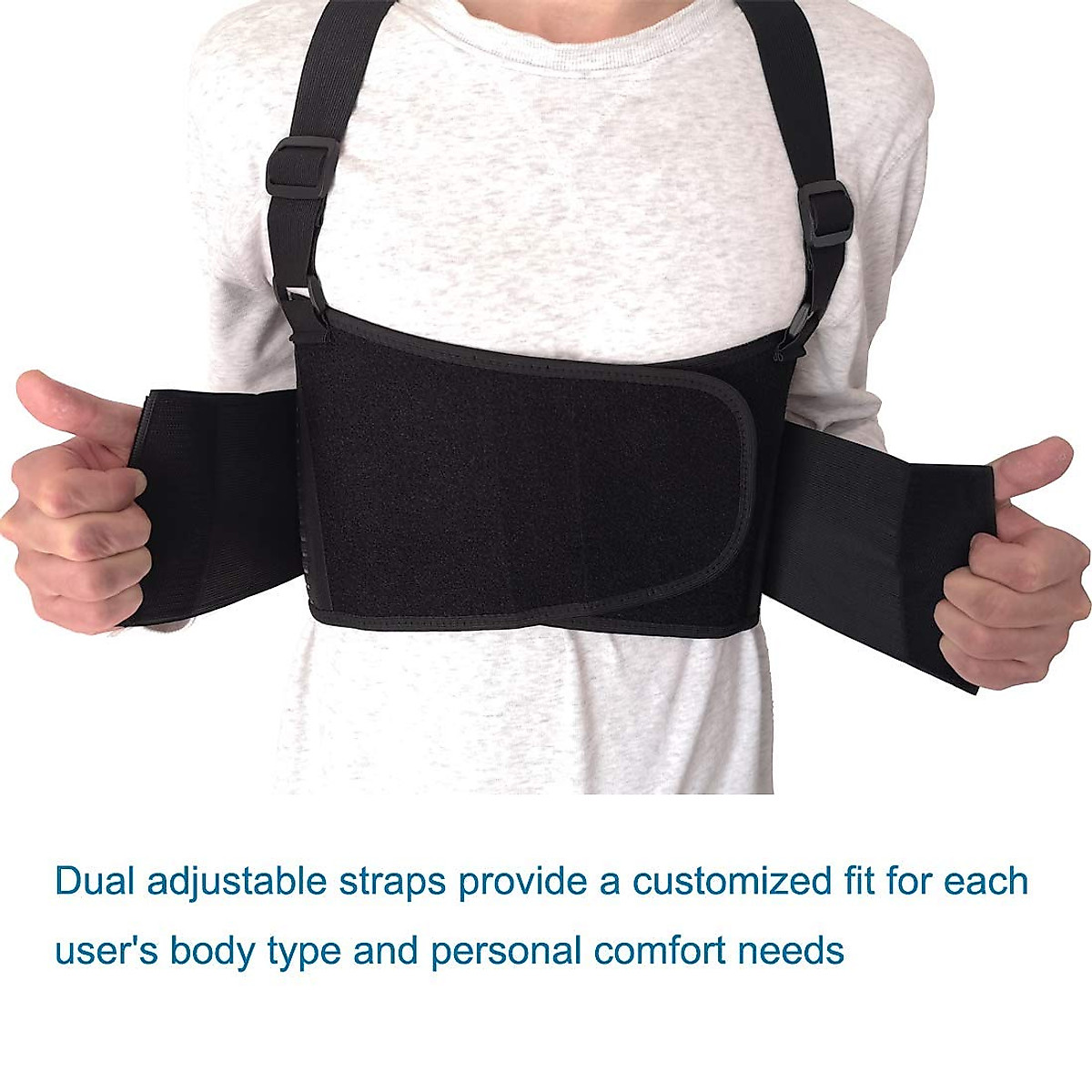 Solmyr Rib and Chest Support Brace, Broken Rib Brace, Breathable Rib Belt for Sore or Bruised Ribs Support, Sternum Injuries, Dislocated Ribs Protection, Pulled Muscle Pain (S)