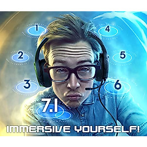 Rosewill Saros C150XS 7.1 Surround Sound USB Pro Gaming Headset, 50mm Full Spectrum Driver, Noise Reduction Microphone, Convenient in-Line Controls, Dynamic RGB Backlighting, Software Configuration