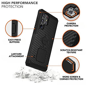 Rokform - Galaxy S22 Ultra Case, 5G Magnetic Case with Twist Lock, Military Grade Rugged, Samsung S22 Ultra 5G Protective Case, Drop Tested Armor (Black)