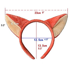 Elaine Room Headband Fox Ear Hairband Christmas Party Birthday Headwear (red fox)