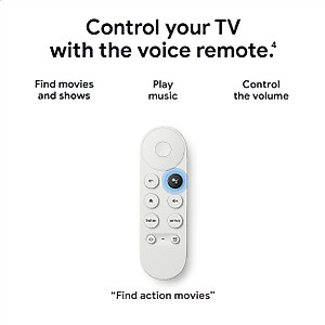 Chromecast with Google TV Watch Movies, Shows, and Live TV in 4K HDR - Snow (Renewed)