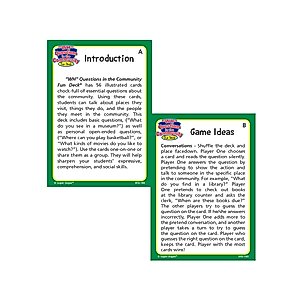 Super Duper Publications | WH Questions in The Community Fun Deck Flash Cards | Who, What, Where, When, Why Basic and Personal Questions | Educational Learning Resource for Children