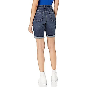 Amazon Essentials Women's 9" Denim Bermuda Shorts, Dark Denim, 0