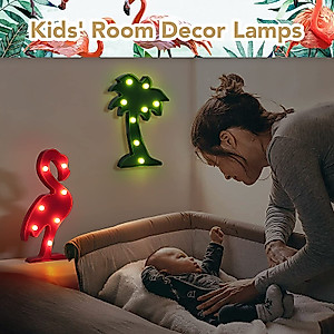 AceList Tropical Luau Party Supplies Flamingos Palm Trees Sign Light for Hawaiian Themed Party Decoration Birthday Bedroom Wall Decor Table Centerpieces