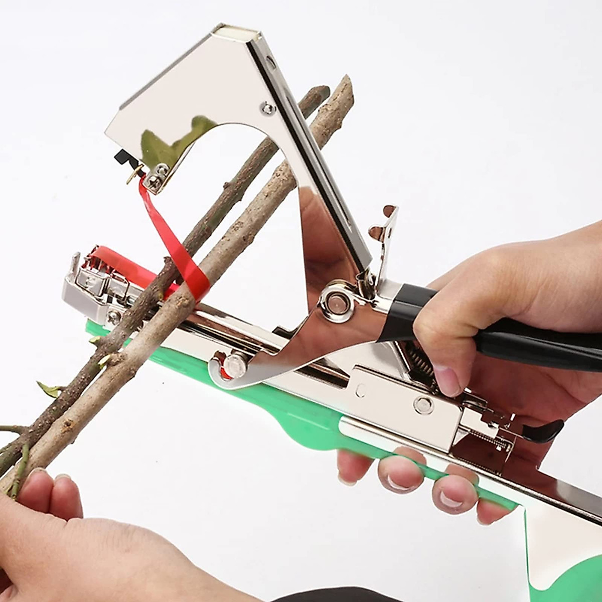 TOGETDREAM Plant Tying Machine Gardening Plant Vine Tying Tool with 20 Rolls of Tapes+10000pcs Staples, for Vegetable Grape Cucumber Tomato Flower and Pepper