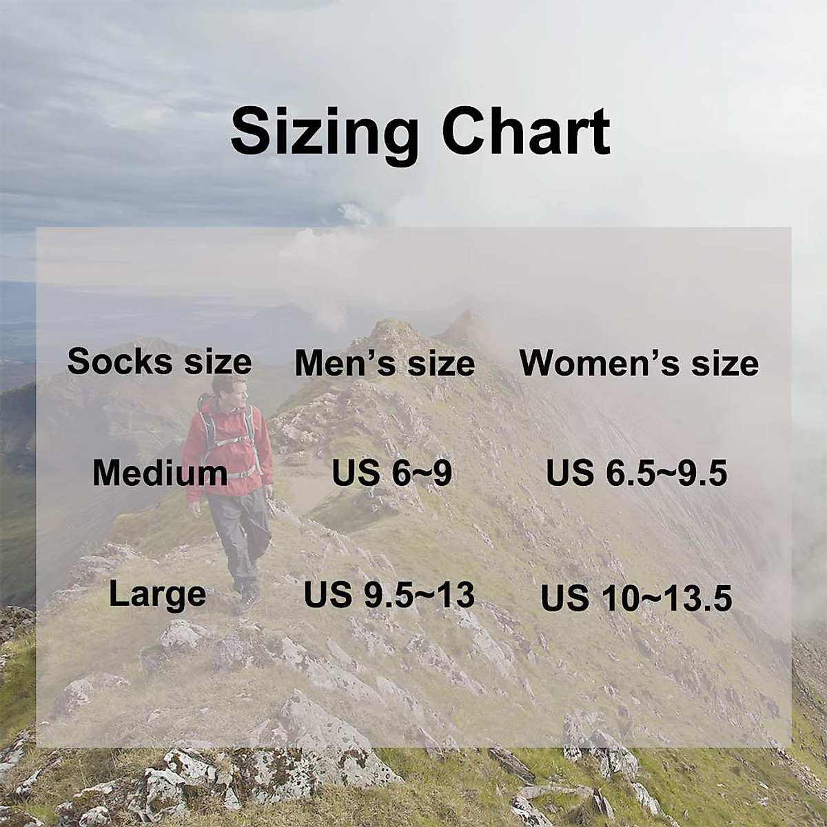 JANFINE Merino Wool Hiking Socks Thermal Warm Cushion Boot Socks for Men & Women（（Dark Grey(2 pairs),US Size 9-13）