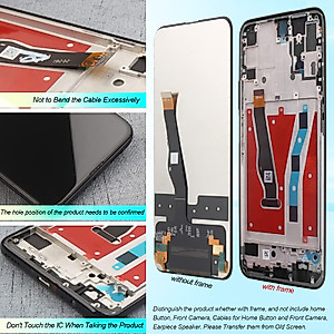 YHX-US Screen Replacement for Huawei Y9 Prime 2019 P Smart Z STK-L21 STK-L22 STK-LX3 LCD Display Touch Screen Digitizer Assembly with Tools (Black+Frame)