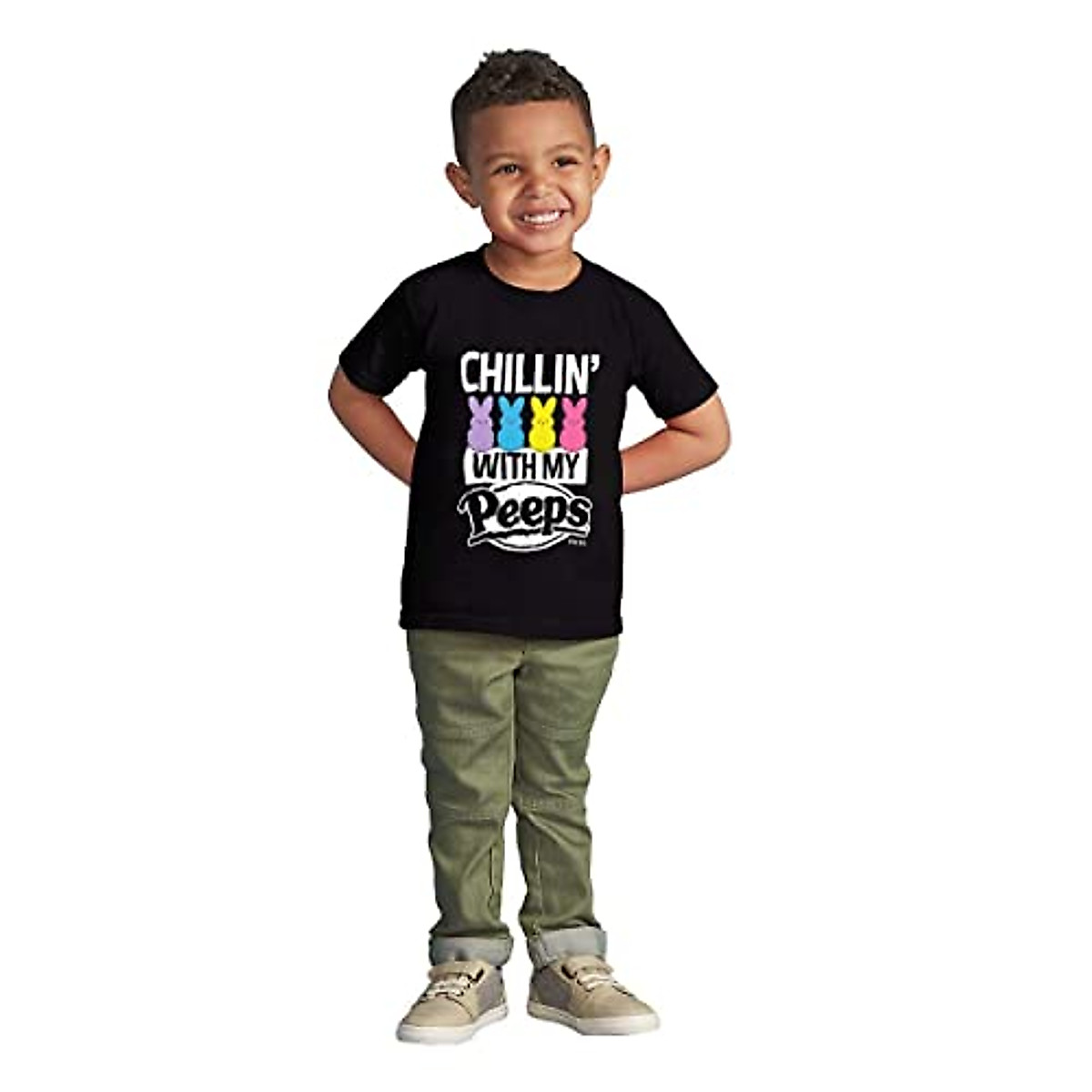 Retro Chillin with My Peeps Candy Toddler Boy Girl T Shirt Black