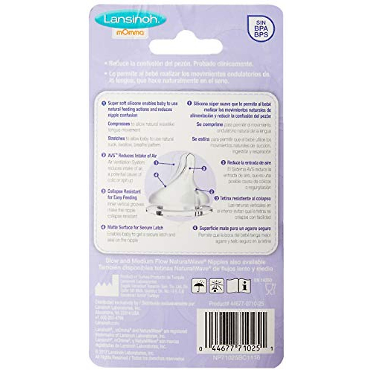 Lansinoh Natural Wave Fast-Flow Nipples (6 Counts)