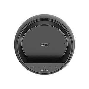 Belkin SOUNDFORM Elite Hi-Fi Smart Speaker + Wireless Charger (Alexa Voice-Controlled Bluetooth Speaker) Sound Technology By Devialet, Fast Wireless Charging for iPhone, Samsung Galaxy & More - Black