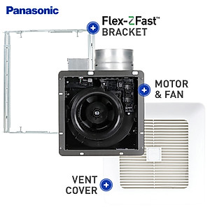 Panasonic FV-1115VK2 WhisperGreen Select Ventilation Fan - 110-130-150 CFM - Quiet Bathroom Fan