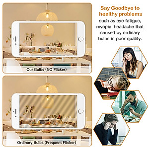 Dimmable E26 Edison Bulb 6W Tubular T10 led Bulb,Equal 60 watt Light Bulb,Soft White 3000K,Edison Filament Light Bulbs for Pendant,Chandeliers,Wall scones, 4-Pack