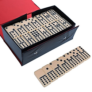 WE Games Double Twelve Dominoes Set - 91 Dominoes in Retro Travel Case - Ideal for Family Games - Perfect for Game Night