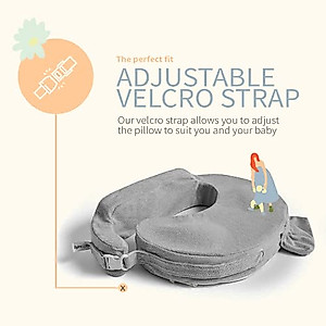 My Brest Friend Deluxe Nursing Pillow for Breastfeeding & Bottle Feeding, Enhanced Posture Support, Double Straps & Removable Extra Soft Slipcover, Evening Grey