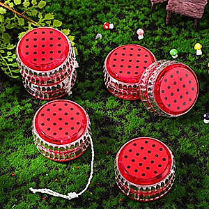 24 Pcs LED Light up Ladybug Yo Yo Bulk for Kids Beginner Level Responsive Balls with String Plastic Bearing Ball for Birthday Party Favors Gifts Classroom Prizes Goodie Bag Fillers
