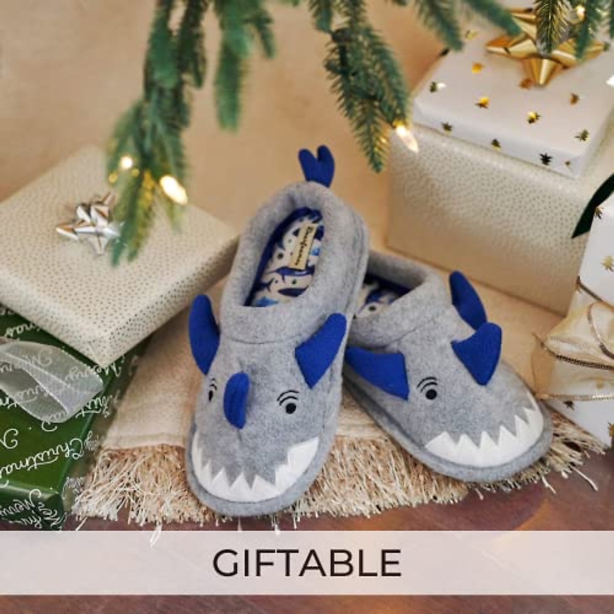 Dearfoams unisex child Clog Slipper, Shark, 1 Big Kid US