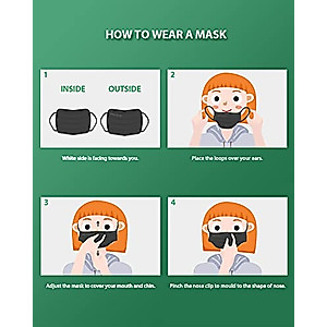 FriCARE ECOGUARD Kids Face Mask, Made-in-USA, 3-Layer Disposable Mask for Children, Breathable & Comfortable, 50 Pack (Black)