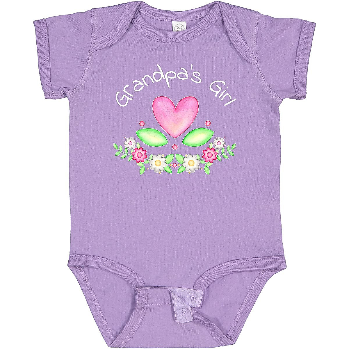 inktastic Grandpa's Girl- Heart Flowers Baby Bodysuit 6 Months Lavender 2fae9