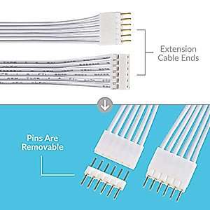 Litcessory Extension Cable for Philips Hue Lightstrip Plus (3.3ft, 2 Pack, White - Standard 6-PIN V3)