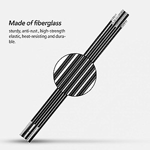 Dilwe Camping Tent Pole, Folding 6 Sections Fibreglass Tent Pole Support Tent Tarp Awning Frames Replacement Sun Rain Shelter for Hiking Camping