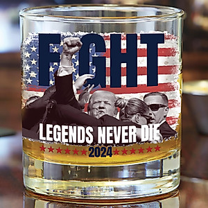 Make America Strong Again Unstoppable Trump Shot Made in America! Legend Whiskey Bourbon Glass - 2024 Trump Survived Assassination Attempt Survivor You Missed Trump Fight Trump Rally Fist Pump Maga