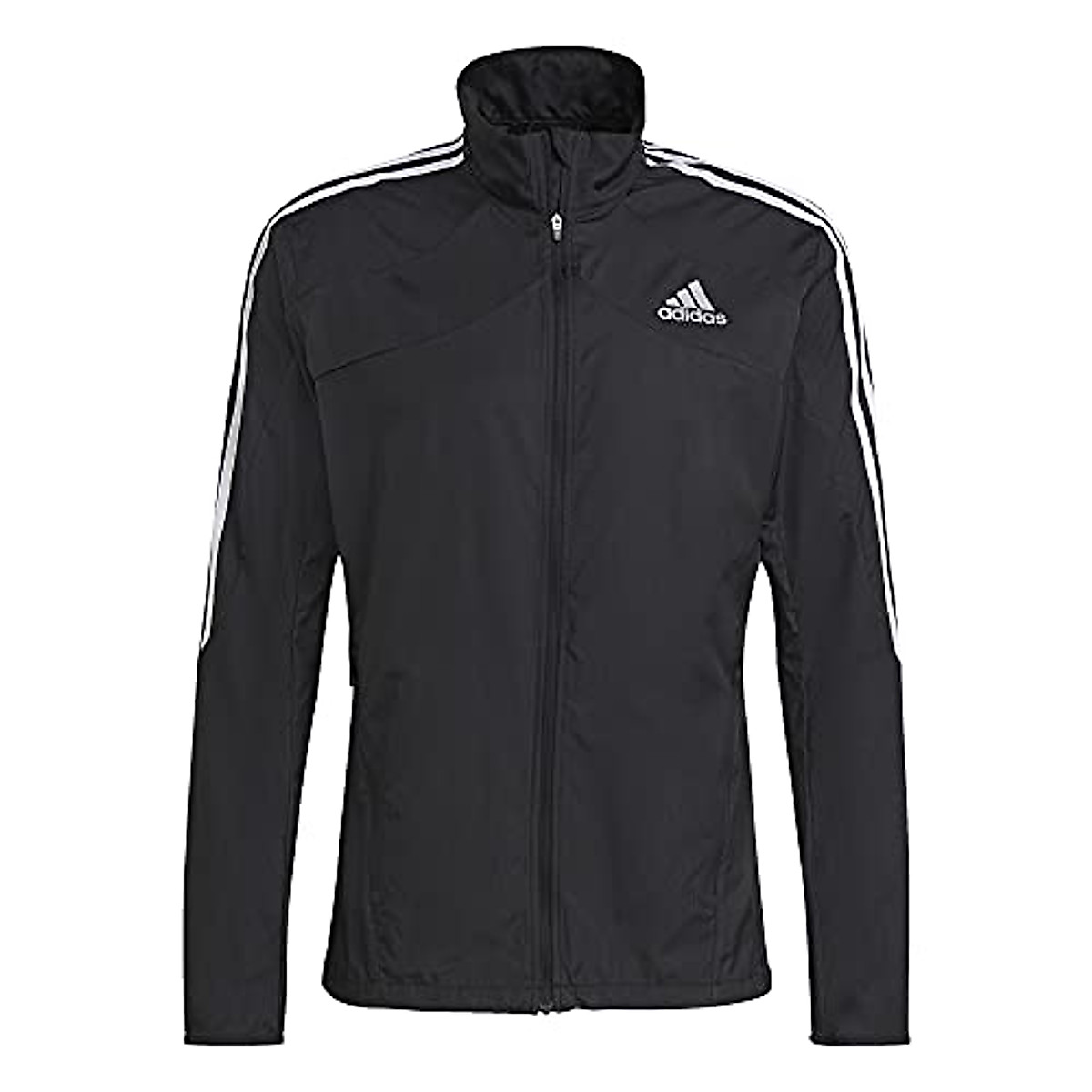 adidas Men's Marathon Jacket 3-Stripes, Black/White, Medium