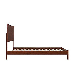 AFI Metro Full Platform Bed with Open Footboard and Turbo Charger in Walnut